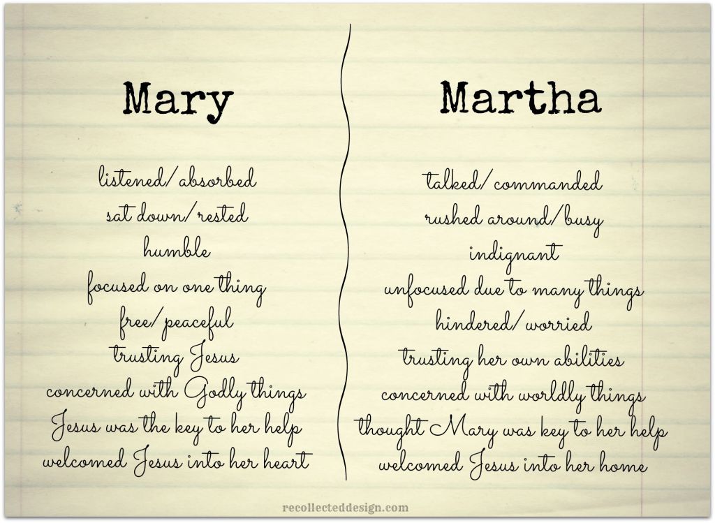How to be a Mary in a Martha World